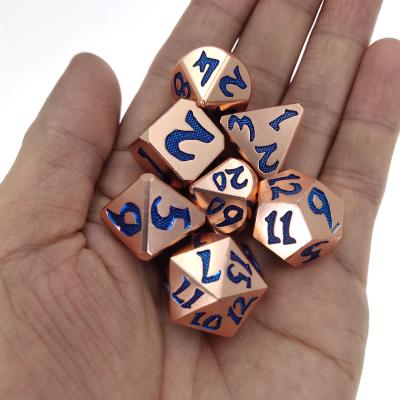 Cina Hand made RPG Dice Set Portable Polyhedral Dice Set Zinc Alloy Luxury Metal in vendita