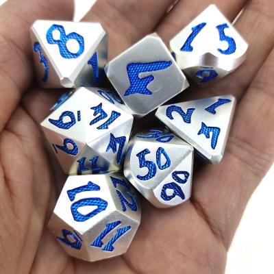 Cina Gold Plated Metal Mini Dice Set multipurpose Polyhedral Practical 7 Piece Nontoxic in vendita