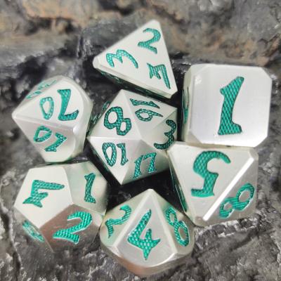 Cina Edge Rpg Dice Rpg Dice Odorless Polyhedral Dice Lightweight Sharp Green Silver Metal in vendita