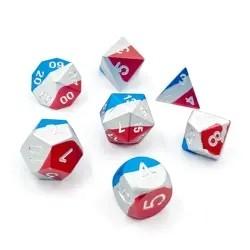 Cina Smooth Light Bule Metal Dice Colorful Polyhedral DND Gaming Dice Set in vendita