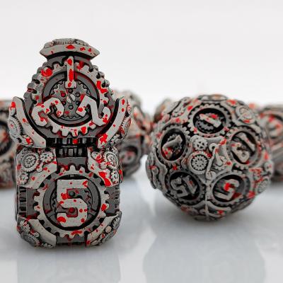 Cina Gear Metal Dice Set DND Dungeons And Dragons TRPG Polyhedral Dice D6 Table in vendita