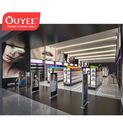 中国 Minimalist new design interior furniture display cosmetics shop decoration modern store design for small cosmetics shop 販売のため