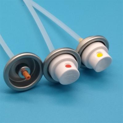 Chine Valve de pulvérisation aérosol en tôle d'acier/aluminium d'un pouce pour formulations de spray capillaire brillant à vendre