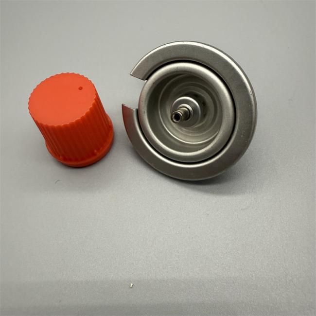 Butane gas valve close-up view