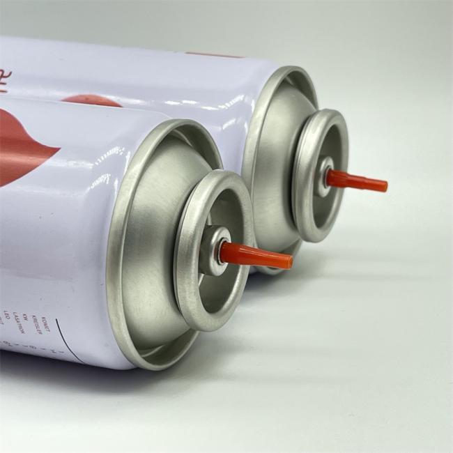 Close-up of butane gas lighter refill valve