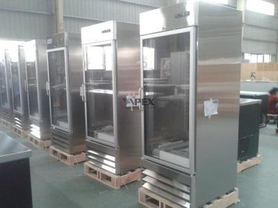 Cina dispositivo di raffreddamento commerciale freddo della vetrina del frigorifero dell'acciaio inossidabile dell'esposizione della bevanda della porta di vetro 1200L in vendita