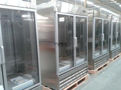 Cina Frigorifero anteriore di vetro dritto 1200L, frigorifero della bevanda dell'annuncio pubblicitario della doppia porta in vendita