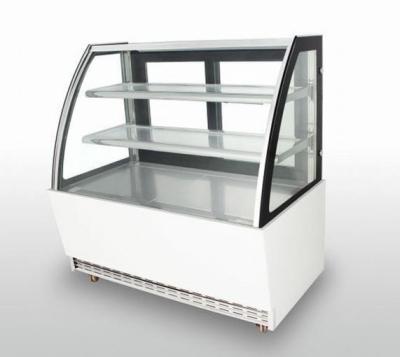Cina Frigorifero di vetro del refrigeratore dell'esposizione del dolce della curva con 4 ruote della macchina per colata continua in vendita