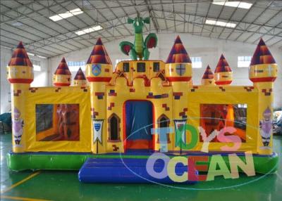 China 0,55 Amarillo inflable del castillo de la gorila del trampolín del patio del dragón del PVC al aire libre en venta