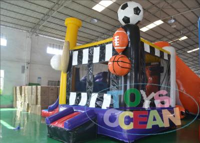 Cina Un divertimento all'aperto di 4 di sport di tema bambini combinati gonfiabili dei buttafuori con lo scorrevole in vendita