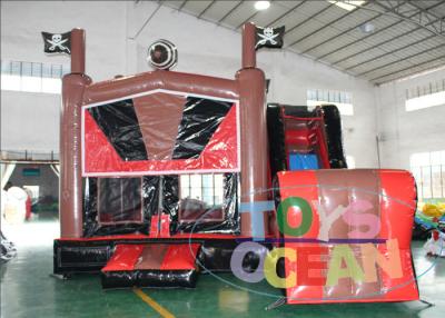 Cina Camera gonfiabile nera rossa di rimbalzo della nave di pirata del PVC di 0.55mm con lo scorrevole in vendita