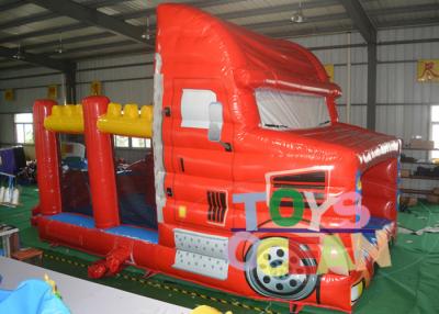 Cina Camera di salto di rimbalzo del camion dei vigili del fuoco combinato gonfiabile commerciale dei buttafuori con la tela cerata del PVC in vendita