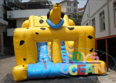 China Infláveis comerciais manchados amarelo da criança do cão secam o material do PVC dos arrendamentos da corrediça à venda
