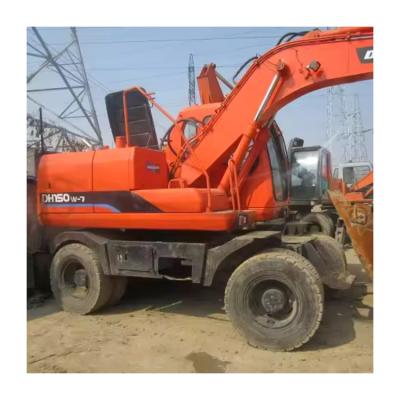 China Excavadoras usadas Doosan DH150W-7 com bomba hidráulica original à venda