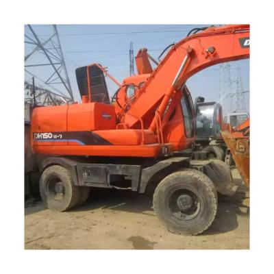 China DB58TIS Motor Doosan DH150W-7 Excavadora de rodas de 15 toneladas para paisagismo e construção à venda