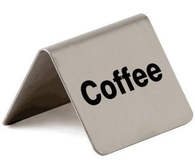 Cina Logo su ordinazione del caffè dei segnali di pericolo di traffico dell'acciaio inossidabile per lo scrittorio in vendita