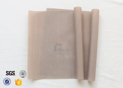 중국 0.11mm 245gsm 브라운 PTFE 입히는 섬유유리 직물 피복 보통 직물 판매용