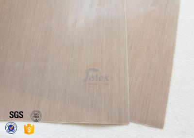 중국 0.11mm 245gsm 브라운 PTFE 입히는 섬유유리 직물 피복 보통 직물 판매용