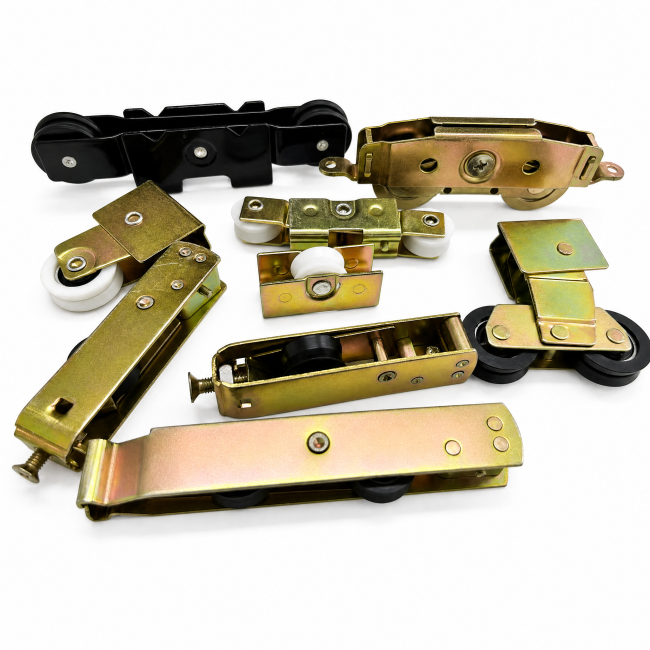 Single nylon wheel roller with snap-in mounting bracket