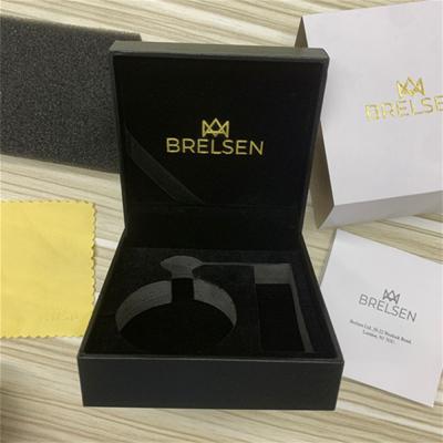 China Het zwarte Vakje van de Horlogegift met Document het Leerdocument van het Kaartglas het Tussenvoegsel van het Schuimfluweel Te koop