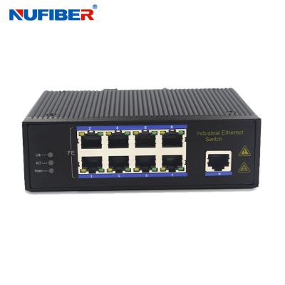 China los 10/100M Ethernet de 9 puertos cambian rápidamente el 10/100M 9 medios soporte del carril del dinar del convertidor 24V de la ranura RJ45 en venta