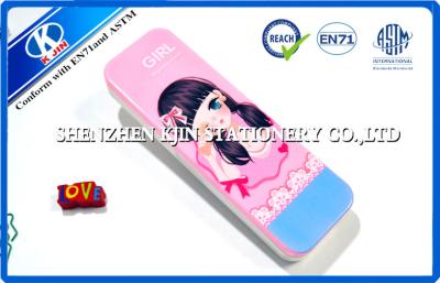 Cina astucci per le matite normali di plastica rosa di doppio strato di 21.5*7*2.8cm per la ragazza con la certificazione EN71 in vendita