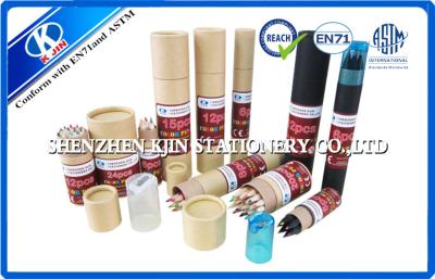 China O artista personalizado do Basswood coloriu lápis ajustado cilíndricos ou 3,5