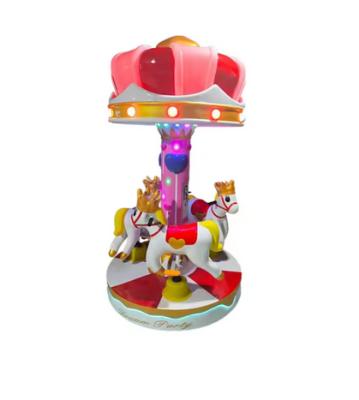 China 250W FRP+steel Coin Operated Carousel Ride Amusement Park Horse Carousel Kiddie Ride for sale