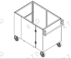 China ADM Garbage Collection Vehicle Trolley With Square Tube SUs 304 Material And 8" Silent Casters for sale