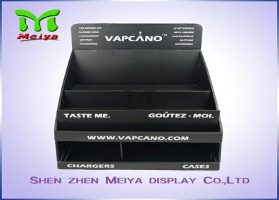 Cina Esposizione nera del cartone del controsoffitto di 3 E-Cigs di Tires, banchi di mostra su ordinazione del prodotto in vendita