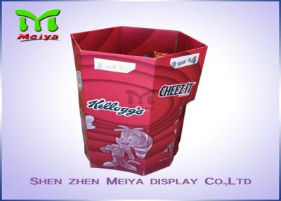 China Suporte de exposição do escaninho da descarga do assoalho do cartão do hexágono para a promoção dos alimentos à venda