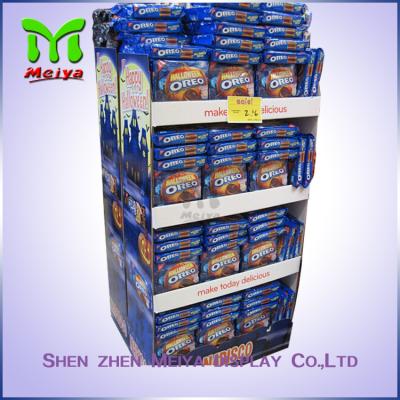 Cina Il cartone del supermercato ha ondulato l'esposizione del pallet per gli spuntini ed i cuscini in vendita
