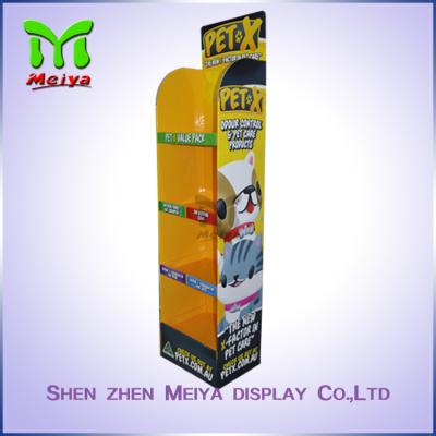 China New Advertising Colorful Printed 4-tiers Racks Candy Snacks Cardboard Floor Display Stand for sale