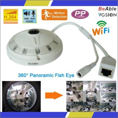 Cina Macchina fotografica 960P HD pieno del IP di Fisheye 1.3MP di panorama videocamera di sicurezza di visione notturna di angolo di vista di 360 gradi in vendita
