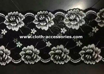 Cina Disposizione del pizzo/bianco metallici ricamati di Rosa, tessuto floreale nero del pizzo in vendita