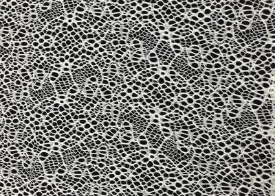 Cina Disposizione del pizzo/guarnizione di nylon leggere molli bianche pizzo del nero con il modello astratto in vendita