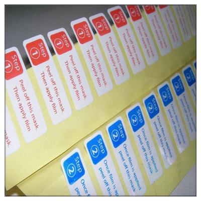 China Glossy laminated adhesive sticker labels with cutting ,self adhesive paper label with cutting for sale