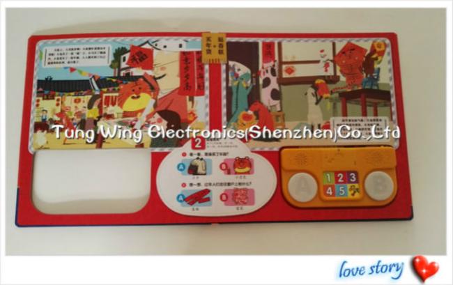 6 Button and 2 LED Module sound book for baby with Funny Nursery Rhyme 1