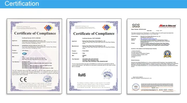 Product certifications and standards compliance