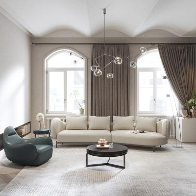 China ODM L-vormige Modulaire Bank 4 Seater Wit Sofa For Living Room Te koop
