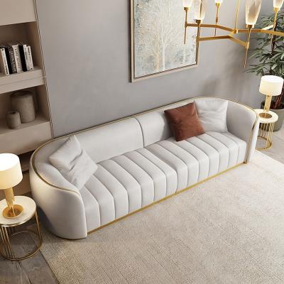 China Van de het Leerwoonkamer van de metaalrand Banken 218*90cm Wit Leer Te koop