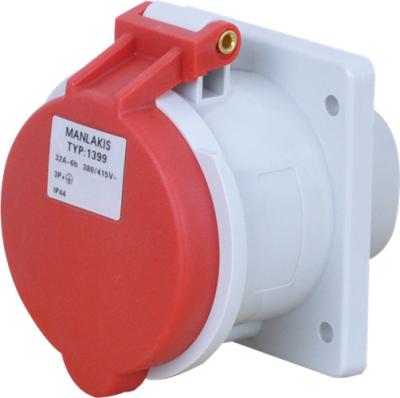 China Estándar montado el panel de nylon antienvejecedor del IEC del zócalo de 16A 440V 4P en venta