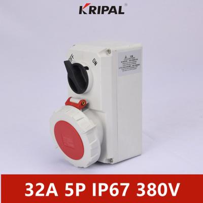 China Estándar impermeable ROJO del IEC del zócalo del interruptor de seguridad de 32A IP67 5P 6h en venta