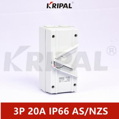 China Padrão australiano impermeável do interruptor UKF IP66 do isolador de KRIPAL 3Pole 20A à venda