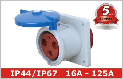 中国 CEEは産業電気まっすぐなか斜めの同じ高さの取付けられたソケット/容器IP44/IP67 Standard16A、32A、63A、125Aフランジを付けたようになりました 販売のため