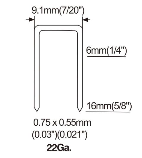 22 Gauge Staple 3/8 Crown 10mm 7110
