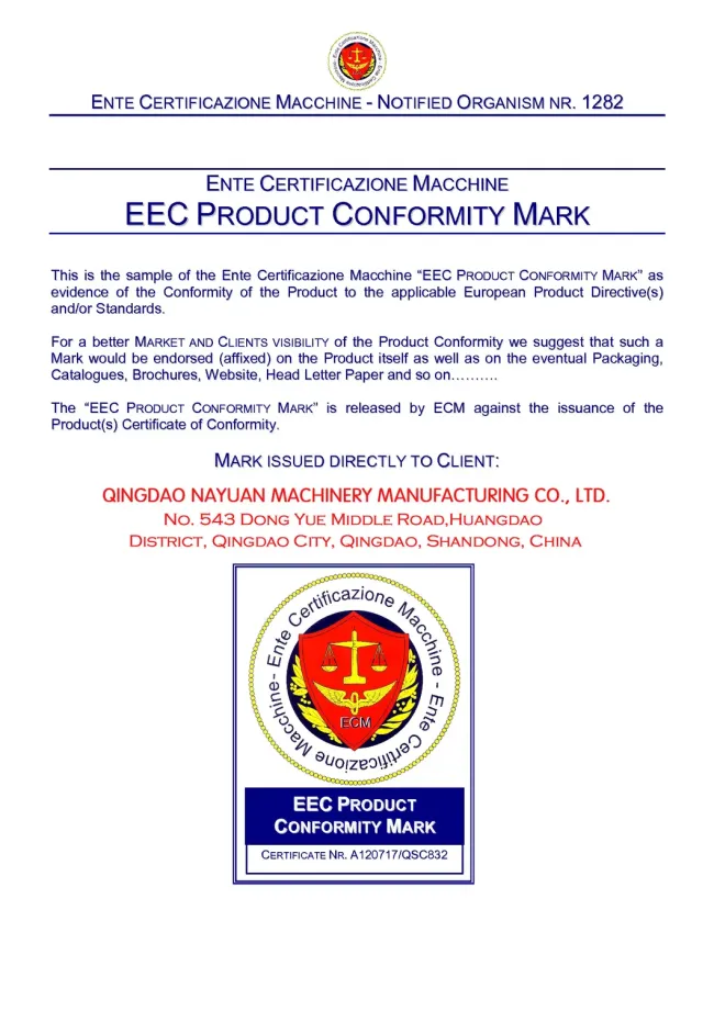 SGS Certification Document