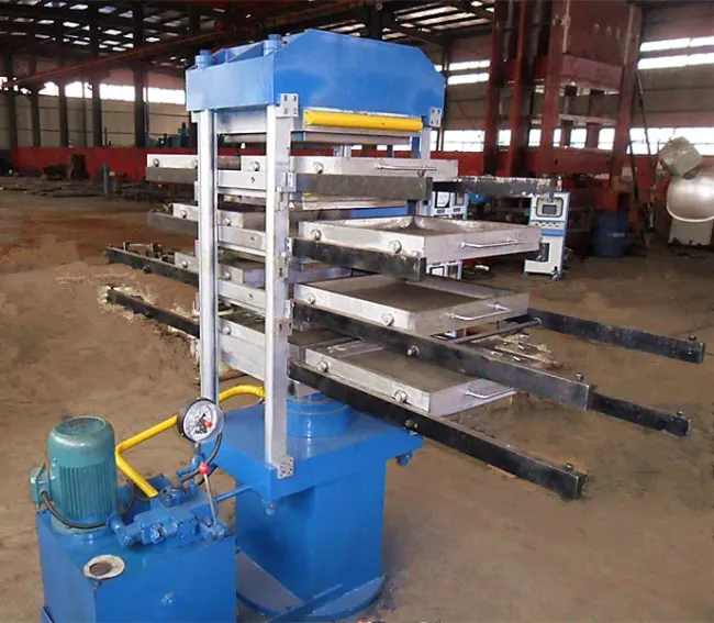 Rubber Floor Tile Vulcanizing Press Machine - Side View