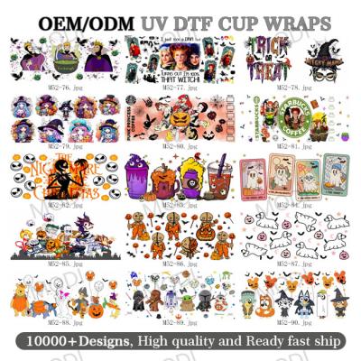 Κίνα Προσαρμοσμένα 16Oz 20Oz 24Oz 25Oz Halloween Χριστούγεννα UV DTF Cup Wrap Μεταφορές για γυάλινες κονσέρβες Cups Wrap προς πώληση