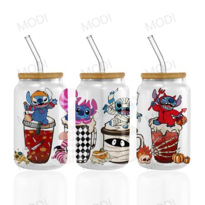 Κίνα Προσαρμοσμένα 16Oz 20Oz 24Oz 25Oz Halloween Χριστούγεννα UV DTF Cup Wrap Μεταφορές για γυάλινες κονσέρβες Cups Wrap προς πώληση